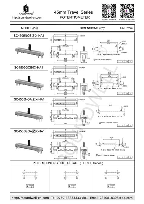 Mm Slide Potentiometer Dual Slide Potentiometer Mm Slide Potentiometer Data Sheet Pdf