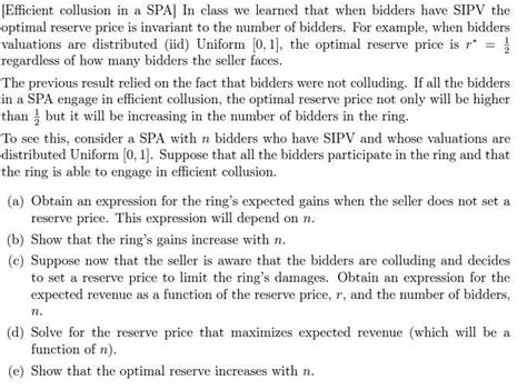 [efficient Collusion In A Spa] In Class We Learned