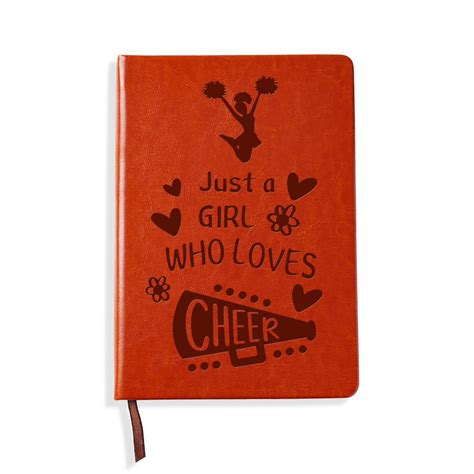 Lbwcer Cheerleader T Just A Girl Who Loves To Cheer Leather Journal Notebook