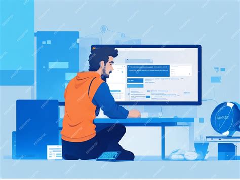 premium photo programmer working concept for web banner man work with