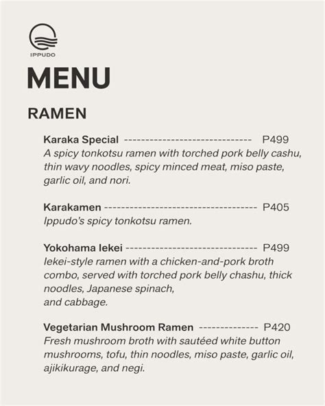 Ippudo Philippines Menu And Prices August 2024 Philmenu
