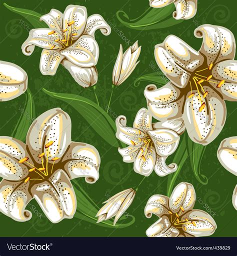 Lilies Pattern Royalty Free Vector Image Vectorstock