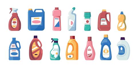 Casa Químicos Dibujos Animados Líquido Jabón Y Detergente Botellas