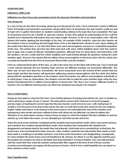 Assignment Plan Download Free Pdf Educational Assessment Teachers