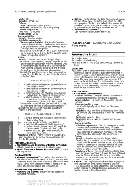 Astaxanthin Esters Usp 40 Pdf Chromatography Chemistry