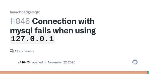 Connection With Mysql Fails When Using `127001` · Issue 846
