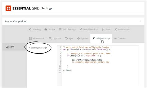 Custom Css Javascript Essential Grid Magento 1x Extension Documentation