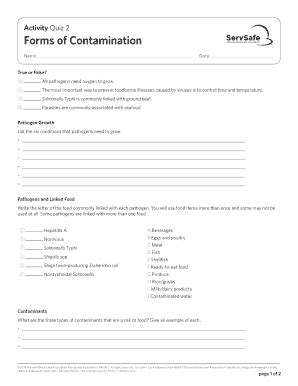 Forms Of Contamination Quiz Fill Online Printable Fillable Blank PdfFiller