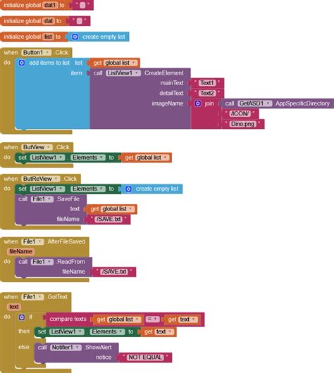 Trying To Save The Listview Data To Be Able To Reload Later Mit App Inventor Help Mit App