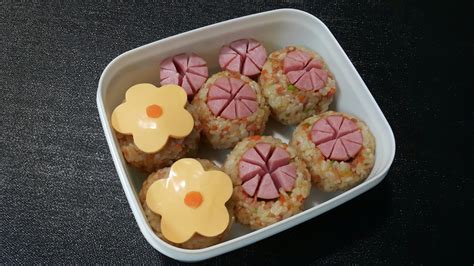 봄 소풍 도시락 꽃주먹밥~