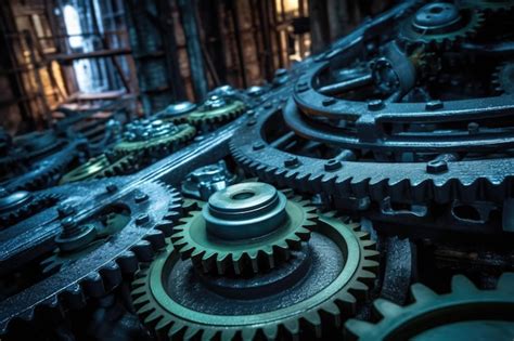 Premium Ai Image Industrial Gears Interlocking In A Factory Created With Generative Ai