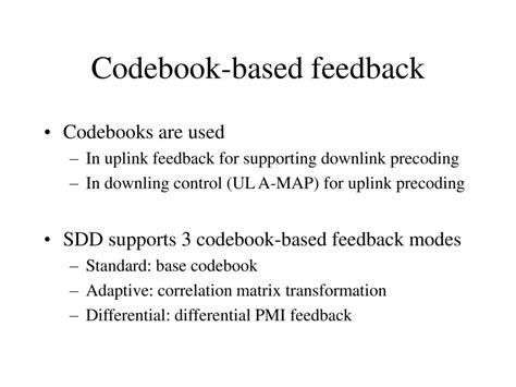 performance evaluation of codebooks proposed for ieee ppt download