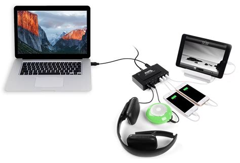 Usb Port Charging Hub With W Power Adapter Plugable Technologies