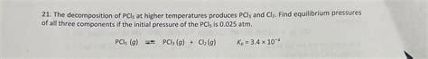 The Decomposition Of Pcl5 ﻿at Higher Temperatures