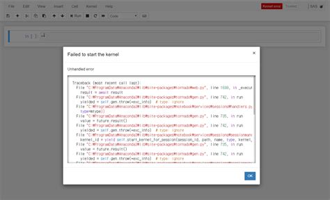Failed To Start The Kernel SAS Issue 5287 Jupyter Notebook GitHub