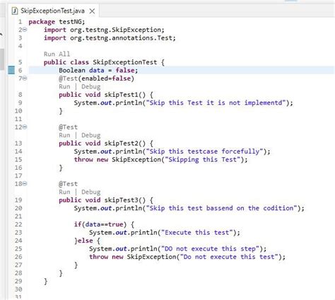 How To Use Skip Exception Test In Testng