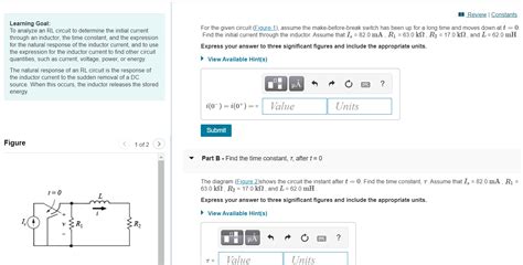 solved review constants for the given circuit figure 1