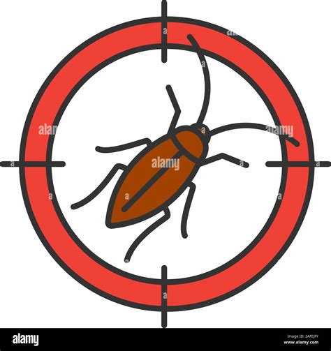 Cockroach Target Color Icon Roach Repellent Pest Control Isolated