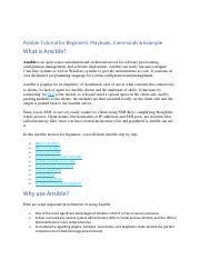 Ansible Basics Pdf Ansible Tutorial For Beginners Playbook Commands Example What Is Ansible