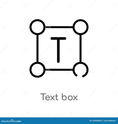 Outline Text Box Vector Icon Isolated Black Simple Line Element Illustration From User