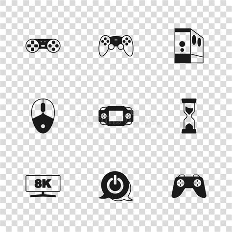 Set Power Button Old Hourglass Game Controller Or Joystick Portable