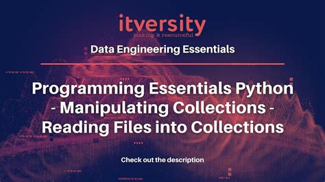 Programming Essentials Python Manipulating Collections Reading