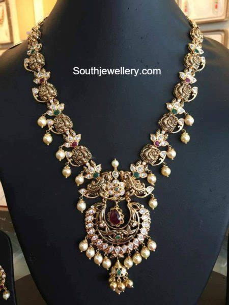 Peacock Nakshi Pacchi Haram Indian Jewellery Designs