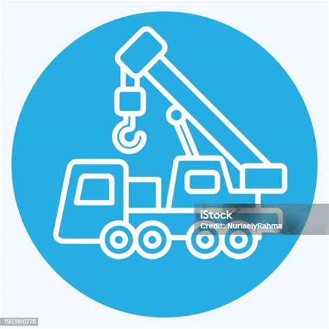 아이콘 크레인 건설 차량 기호와 관련이 있습니다 파란 눈 스타일 심플한 디자인 편집 가능 간단한 그림 강철에 대한 스톡 벡터 아트 및 기타 이미지 Istock