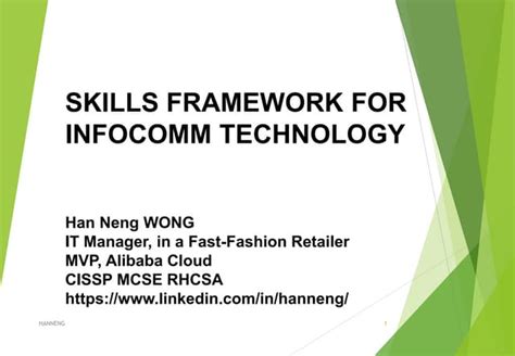 Skills Framework For Infocomm Technology Pptx