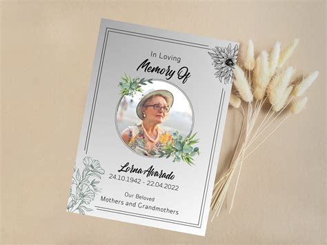 Funeral Program Template Obituary Celebration Of Life Memorial Pamphlet Printable Canva Template