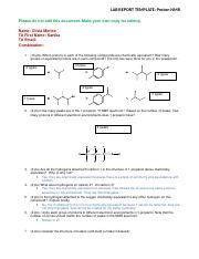 NMR TEMPLATE 331L Docx LAB REPORT TEMPLATE Proton NMR Please Do Not Edit This Document