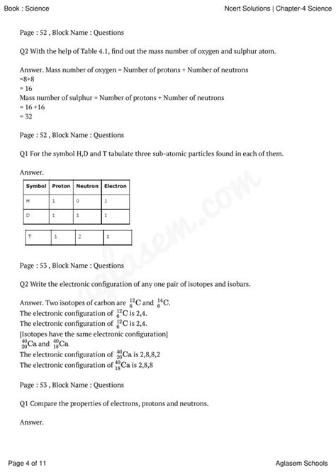 Ncert Solutions Class 9 Science Chapter 4 Structure Of The Atom