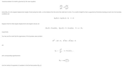 Calculus Separation Of Variables For PDE Wave Equation Mathematics Stack Exchange