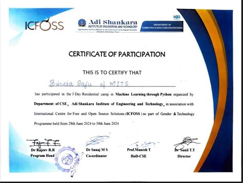 Bineta Saju On Linkedin Machinelearning Python Ai Icfoss