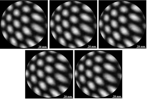 Five Consecutive Interference Fringe Patterns Captured By Ccd