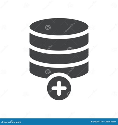 Add Database Icon Simple Vector Symbol Stock Vector Illustration Of