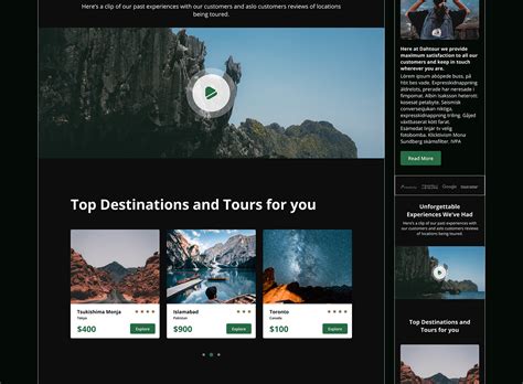 Travel Website Responsive Behance