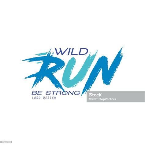 야생 실행 강력한 아이콘 디자인 포스터 카드 장식 배너 인쇄 배지 실행에 대 한 영감과 동기 부여 슬로건 스티커 벡터 일러스트 레이 션 달리기에 대한 스톡 벡터 아트 및