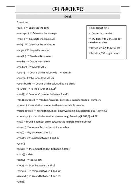 Summary Computer Application Technology Cat Practical Notes Computer Application Technology