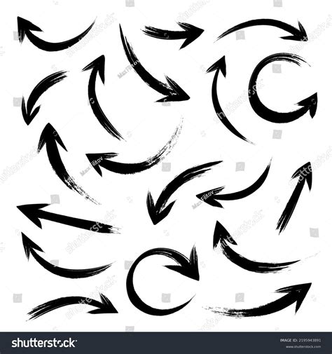 Ink Curved Arrows Collection Vector Hand Stock Vector Royalty Free Shutterstock