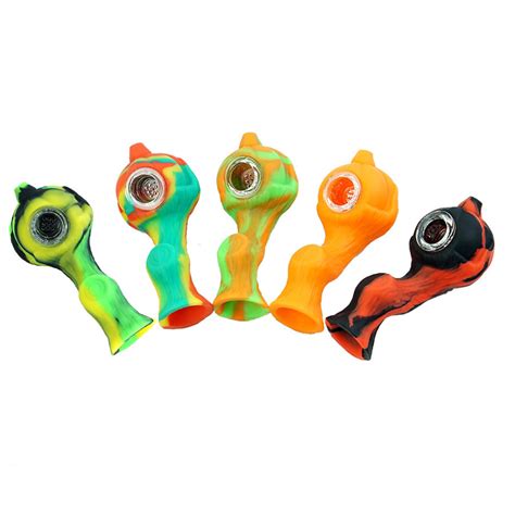 New Pumpkin Shaped Pipe Silicone Pipe With Glass Bowl Cigarette Holder China Smoking Pipe And
