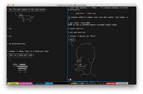 git statuses in tmux panes mark neuburger