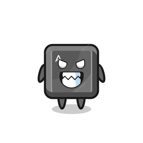premium vector evil expression of the keyboard button cute mascot