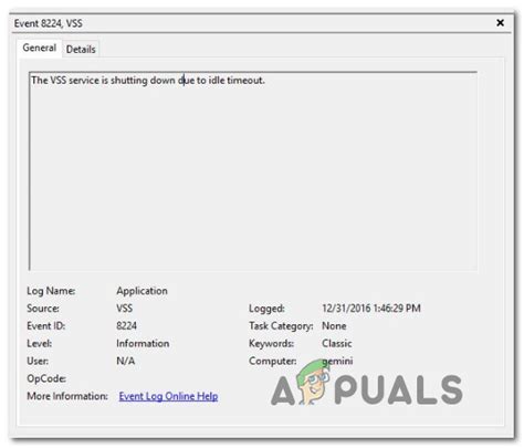 How To Fix VSS Service Is Shutting Down Due To Idle Timeout Error Appuals Com