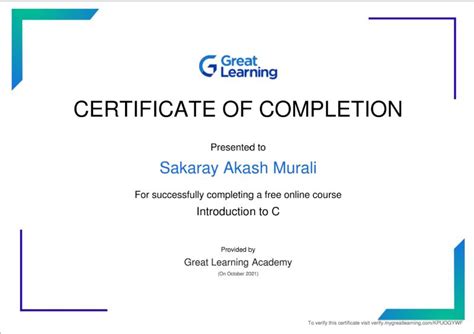 Akash Sakaray On Linkedin Completed Short Term Course Introduction To C With The Help Of Great
