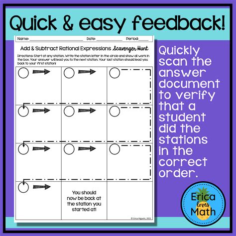 Add And Subtract Rational Expressions Activity Scavenger Hunt Made By Teachers