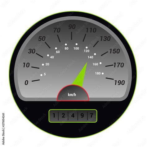 Speedometer Vector Car Speed Dashboard Panel And Speed Up Power