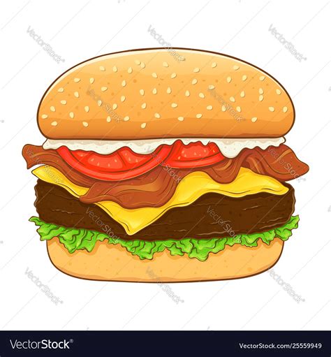 Simple Cheeseburger Drawing