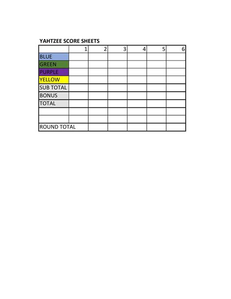 Excel Printable Yahtzee Score Card At Gwen Green Blog