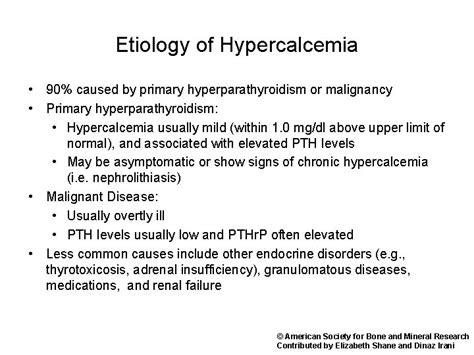 Chapter 26 Hypercalcemia Pathogenesis Clinical Manifestations